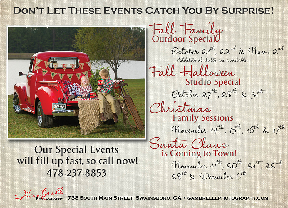 Upcoming Special Events » Gambrell Photography